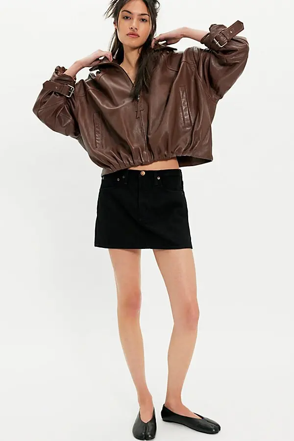 AGOLDE Keira Denim Mini Skirt - Curb