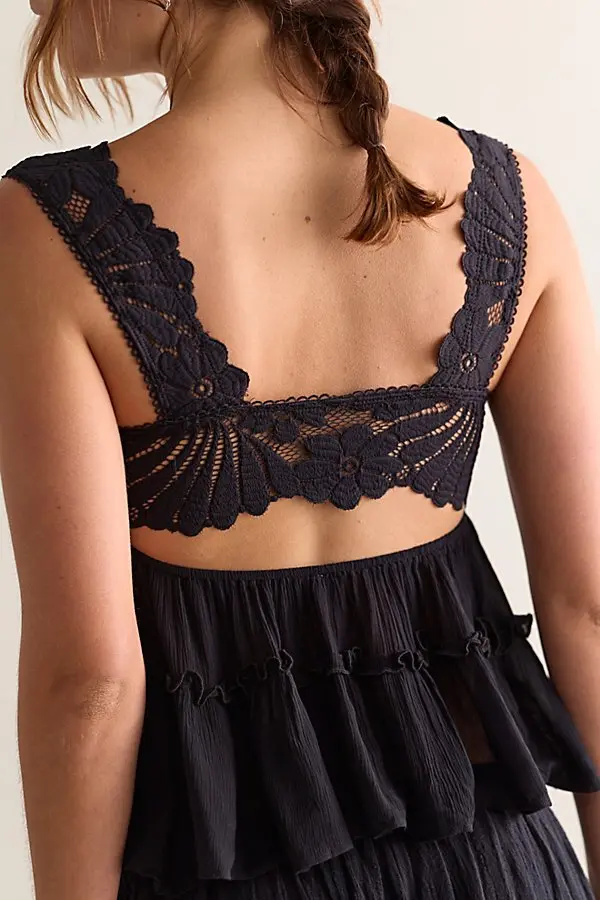 Free People Petal Party Cami - Black