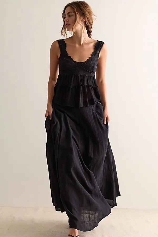 Free People Petal Party Cami - Black