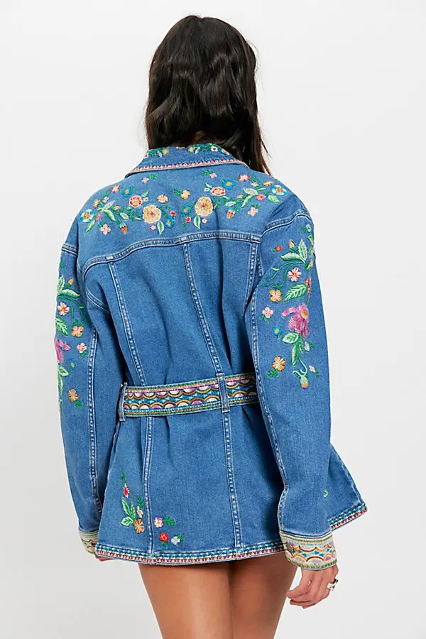 DRIFTWOOD Gardenia Embroidered Denim Jacket