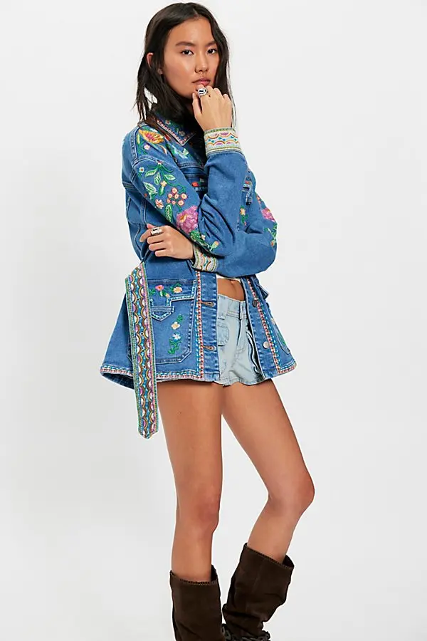 DRIFTWOOD Gardenia Embroidered Denim Jacket