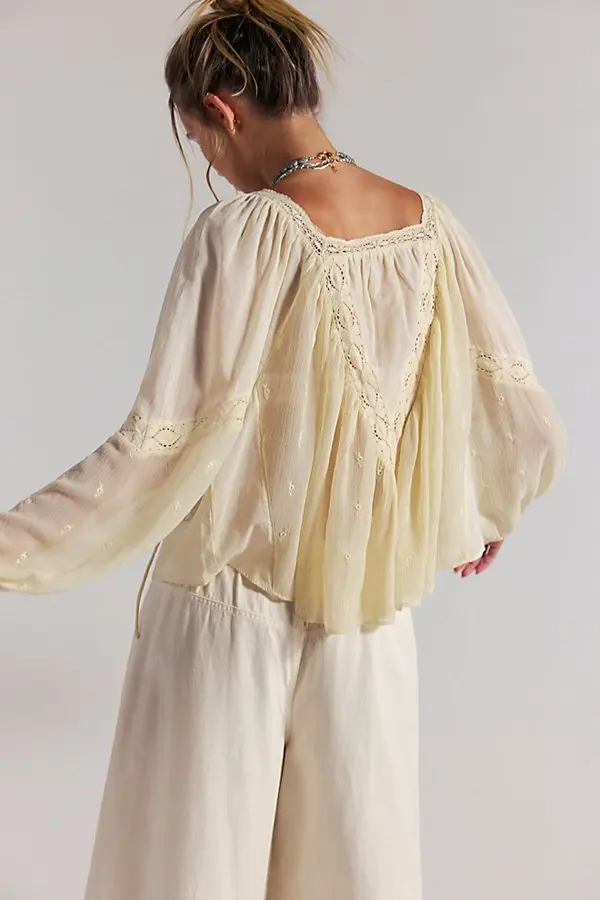 Free People Estelle Chiffon Blouse