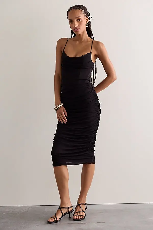 Free People Instant Attraction Midi Slip - Black