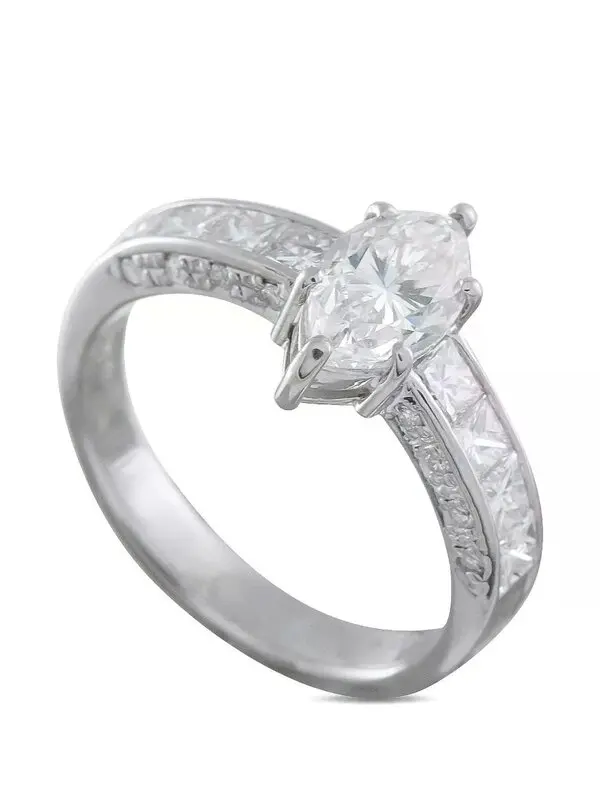 LB EXCLUSIVE Marquise Diamond Platinum Ring - Silver