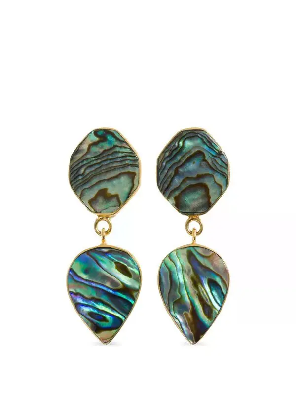 FREYA ROSE Warrioress Paua Drop Earrings - Gold