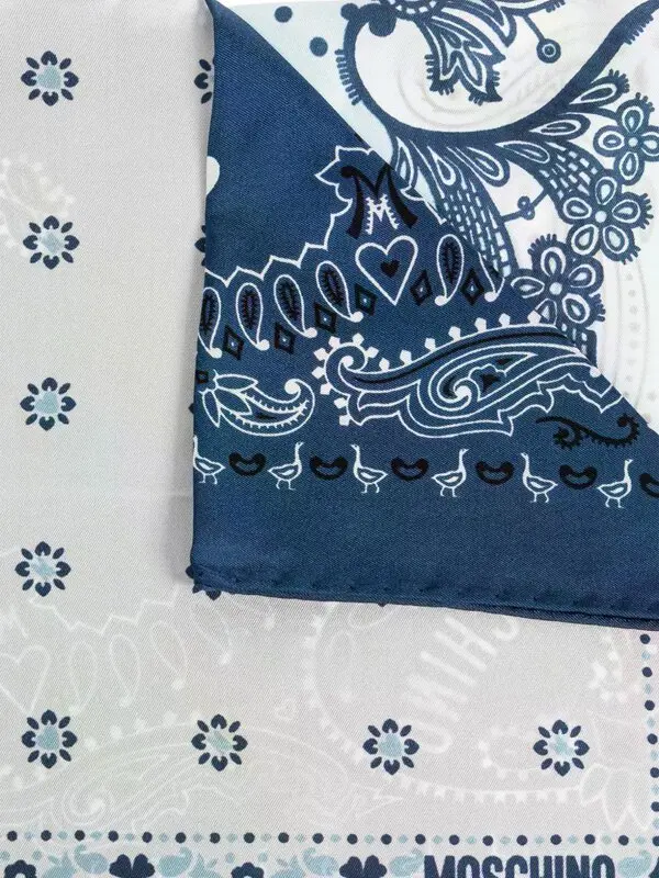Moschino Paisley Floral Pocket Square