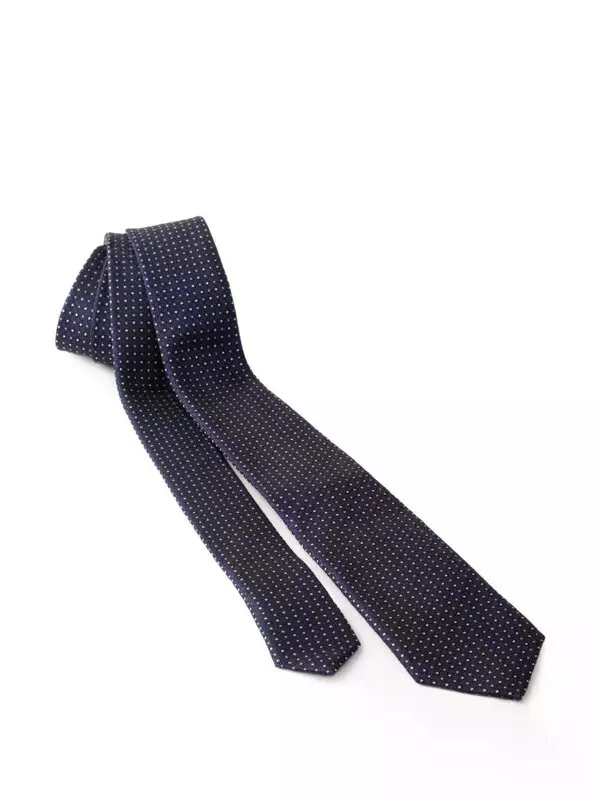 Prada Patterned Silk Tie - Blue