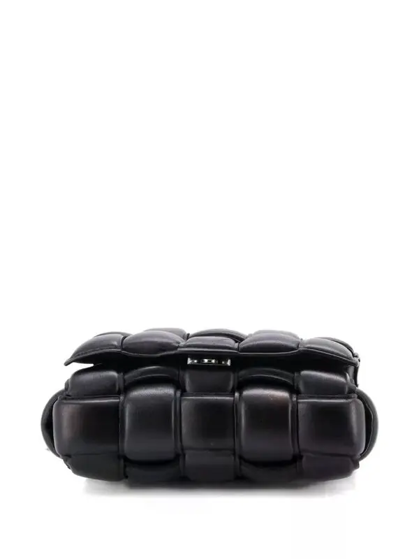 Bottega Veneta Cassette Chain Padded Maxi Intrecciato Leather Crossbody Bag - Black