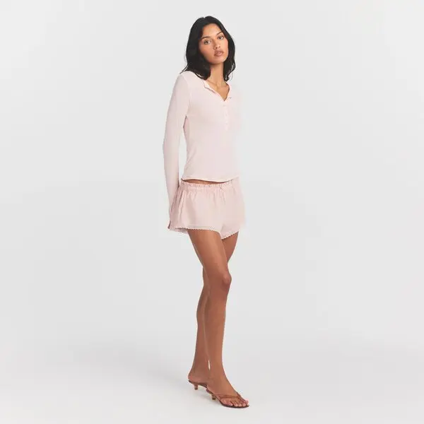 SKIMS Sheer Modal Crewneck Henley