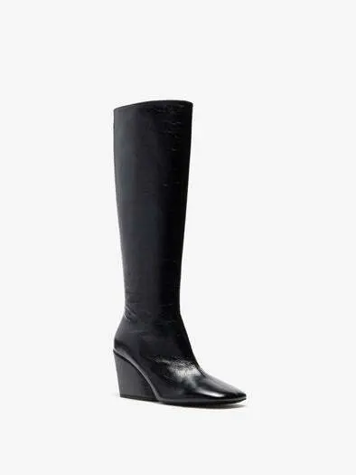 Proenza Schouler Slant Embossed Python Boots - Black