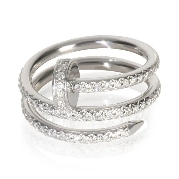 Cartier 18k White Gold Diamond Juste Un Clou Ring - White_gold