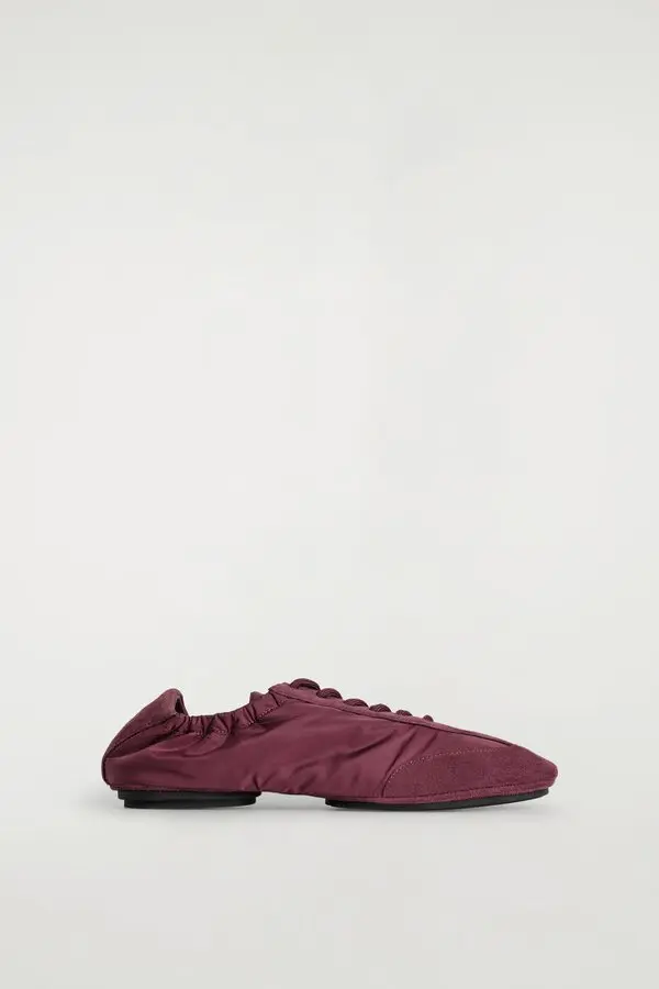 Cos Suede-nylon Ballet Sneakers - Red