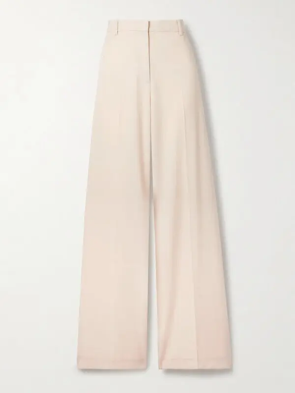 NILI LOTAN River Wool-twill Wide-leg Pants - Neutrals