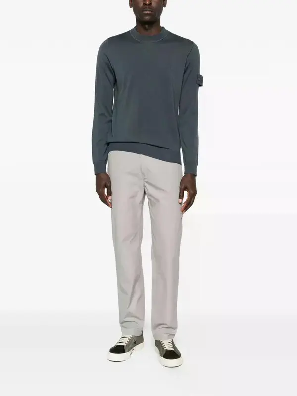 Stone Island Ghost Logo-patch Crewneck Sweater - Blue