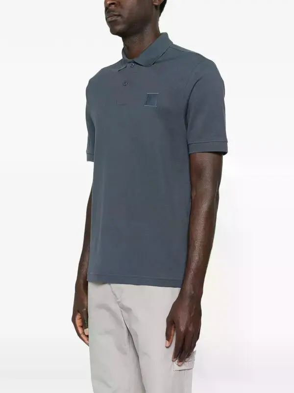 Stone Island Ghost Logo-patch Polo Shirt - Blue
