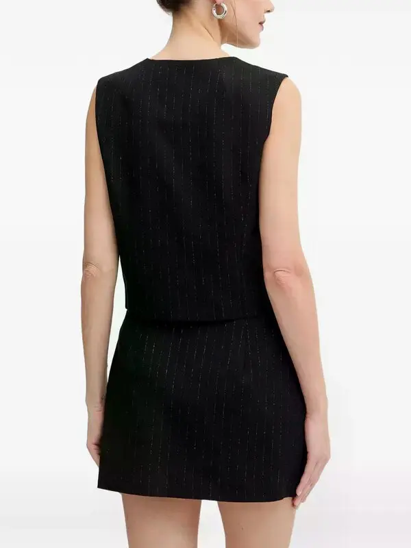Guess Pinstripe Button Top - Black