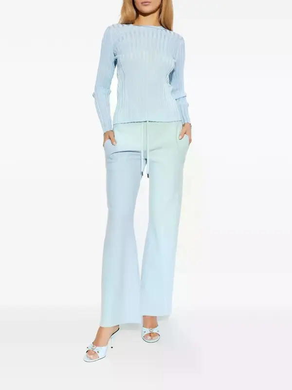 Versace Ribbed Knit Crewneck Top With Medusa Stud