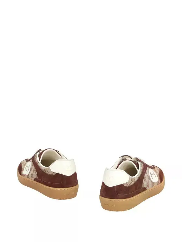 Gucci Logo-plaque Leather-panel Sneakers - Neutrals