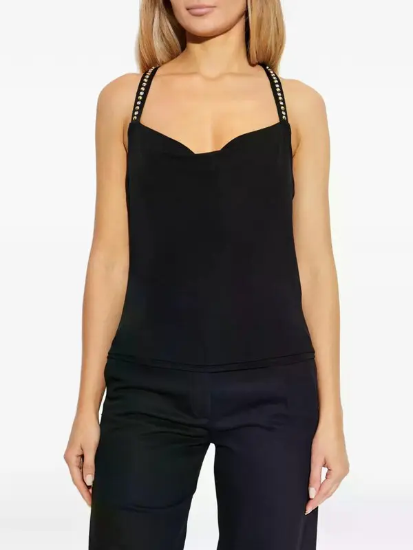 Versace Embellished Strap Cowl Neck Top