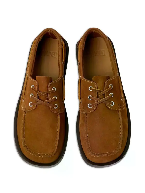 Camper Leather Boat Shoes - Brown