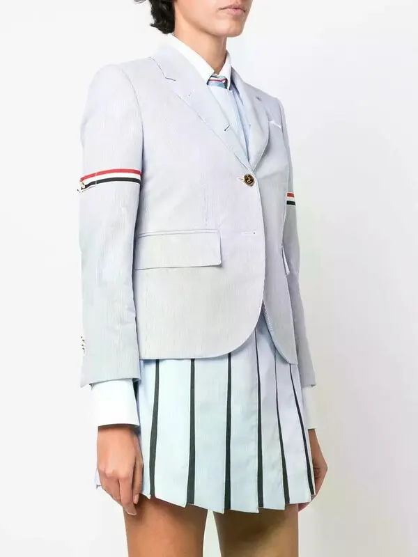 Thom Browne Rwb Stripe Single-breasted Blazer - Blue