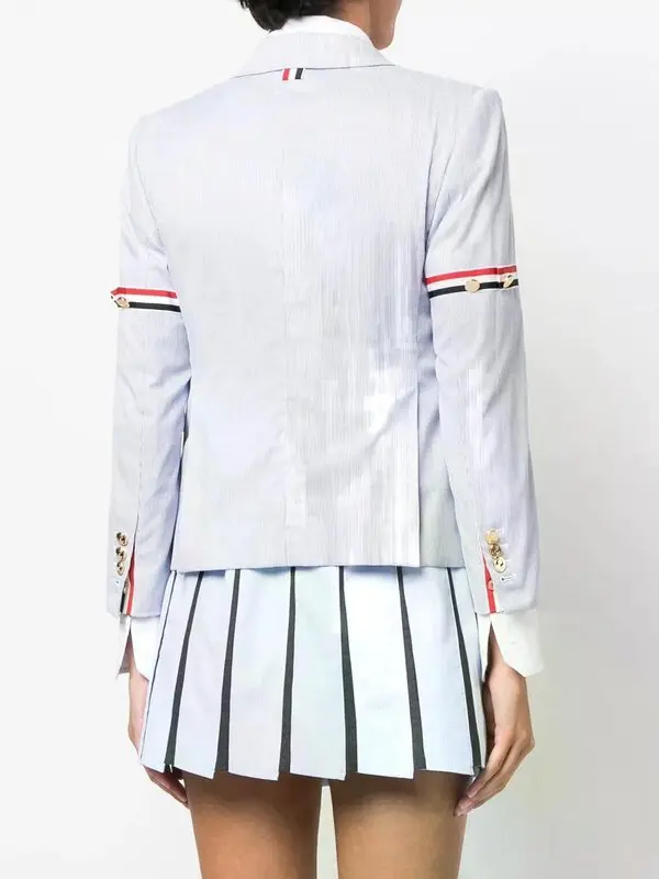 Thom Browne Rwb Stripe Single-breasted Blazer - Blue