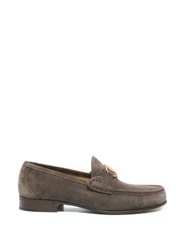 Valentino Garavani Logo-detail Loafers - Brown