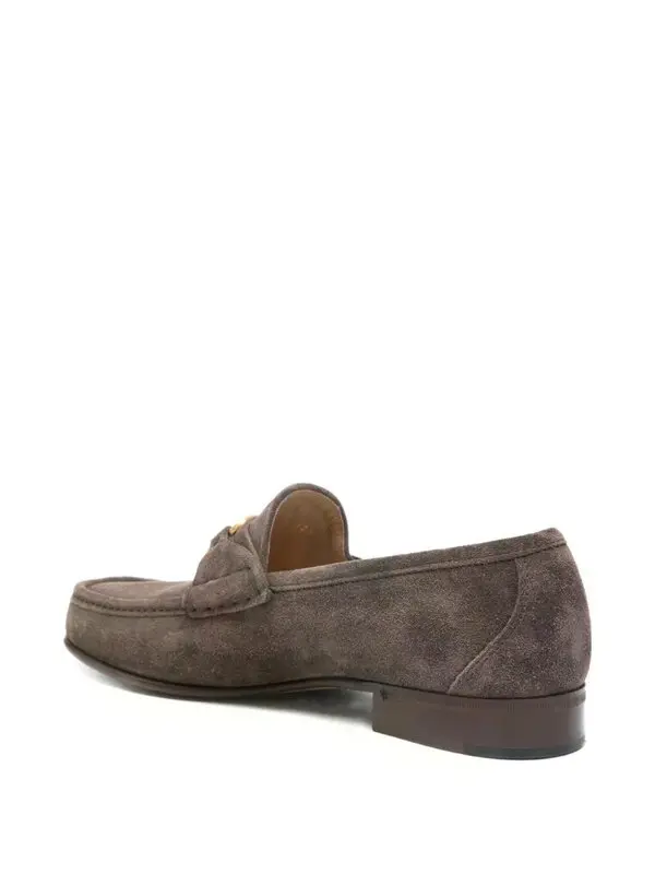 Valentino Garavani Logo-detail Loafers - Brown