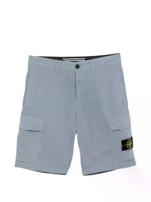 Stone Island Logo Patch Cargo Shorts - Blue