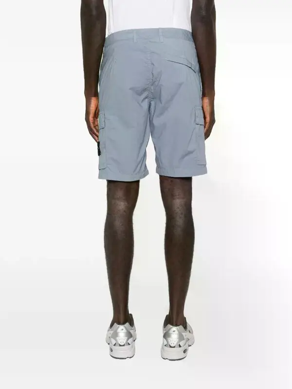 Stone Island Logo Patch Cargo Shorts - Blue