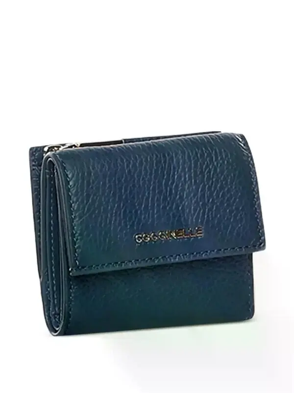 COCCINELLE Small Grained-leather Wallet - Blue