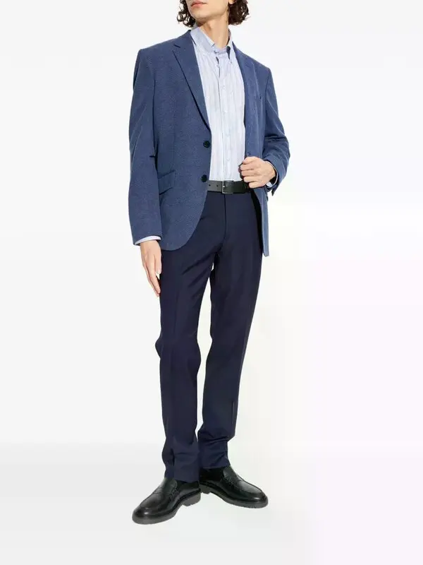 Etro Single-breasted Textured Blazer - Blue