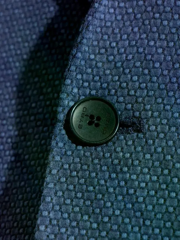Etro Single-breasted Textured Blazer - Blue