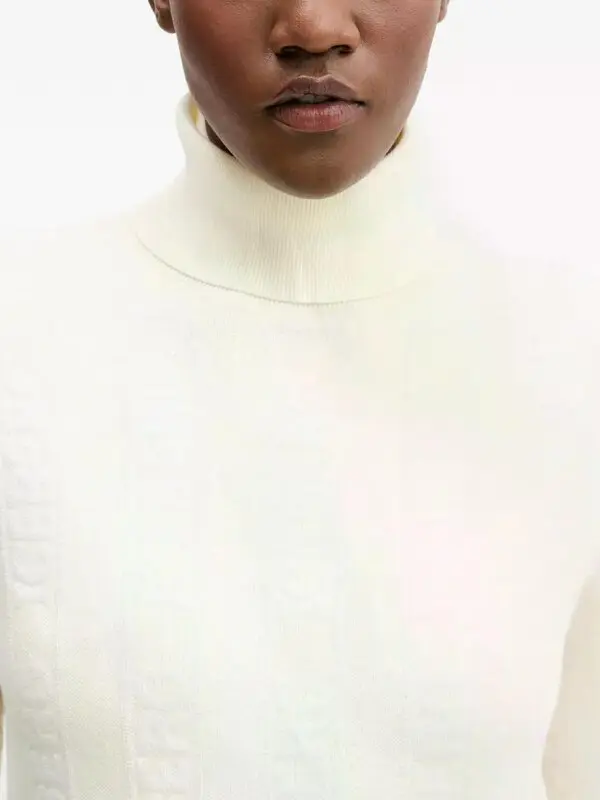 Iceberg Turtleneck Long-sleeve Sweater Embossed-pattern