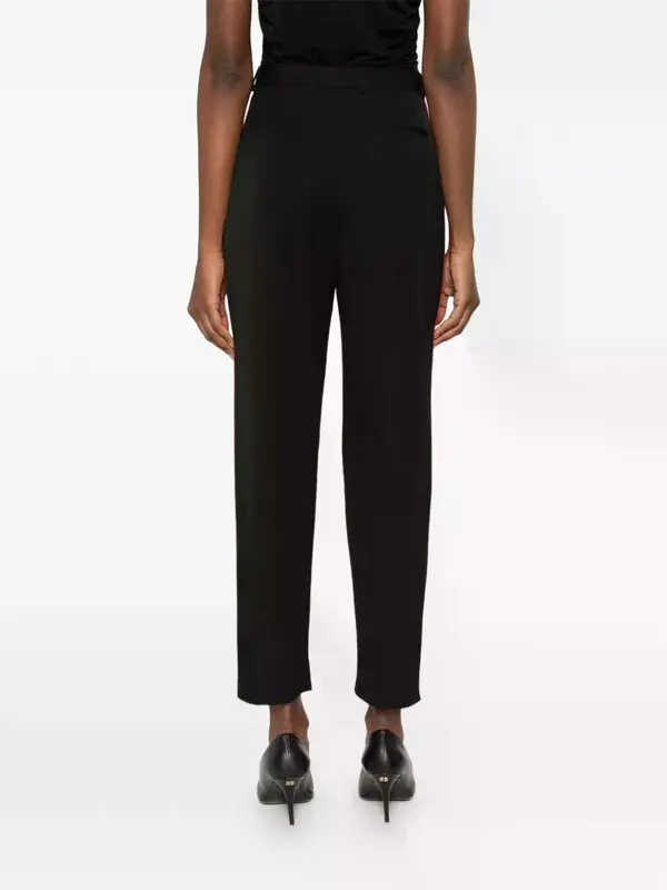 Alexander McQueen High Waist Wool Trousers With Red Stripe Detail