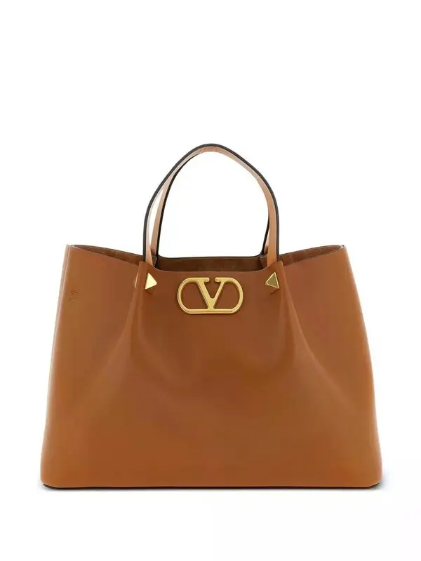 Valentino Garavani Studded V-logo Tote Bag - Brown