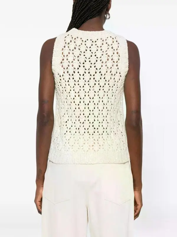 Fabiana Filippi Sequin-embellished Open-knit Vest