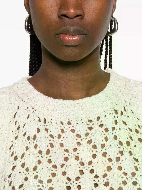Fabiana Filippi Sequin-embellished Open-knit Vest