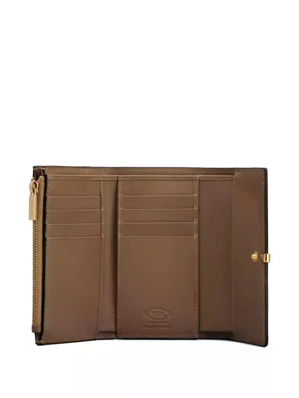 TOD'S Bar Tri-fold Wallet - Brown