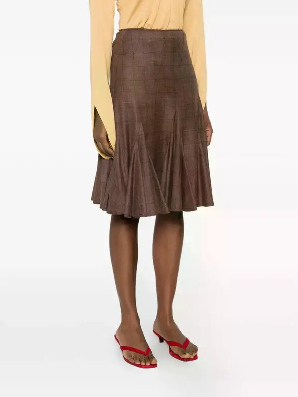 Dior Check-pattern Midi Skirt