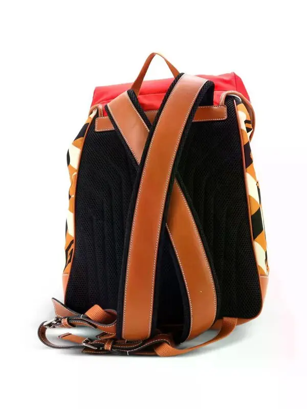 Gucci Interlocking G Patch Flap Buckle Printed Nylon Backpack - Multicolour