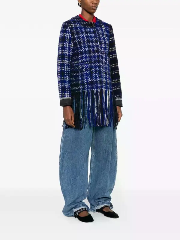 Marni Fringed Tartan Jacket