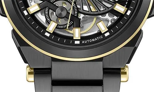 KENNETH COLE Skeleton Automatic Bracelet Watch - Black