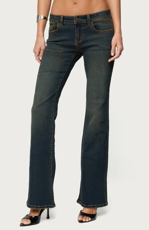 EDIKTED Tez Low-rise Bootcut Jeans - Blue