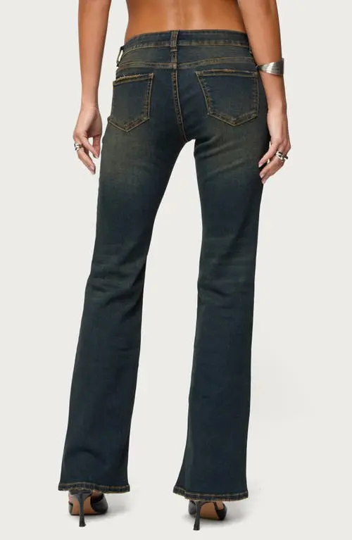 EDIKTED Tez Low-rise Bootcut Jeans - Blue