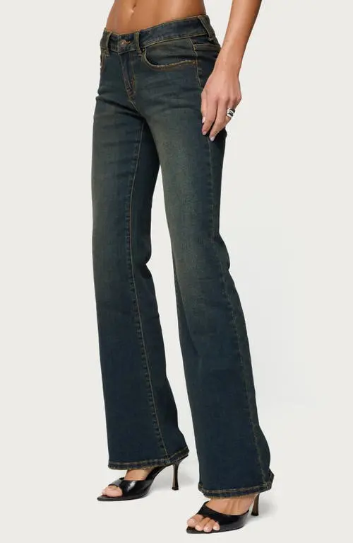 EDIKTED Tez Low-rise Bootcut Jeans - Blue