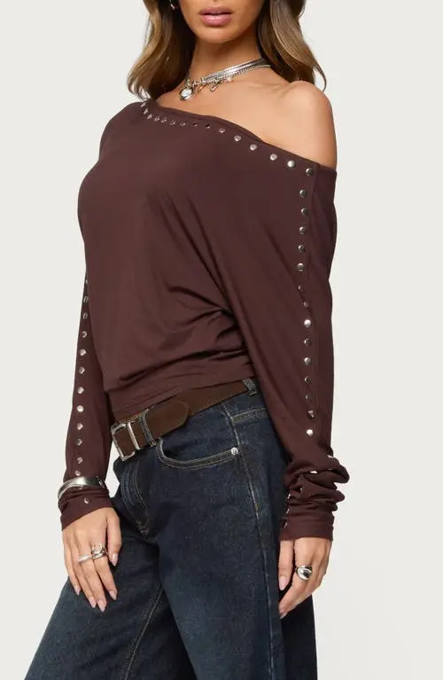 EDIKTED Paola Studded One-shoulder Top