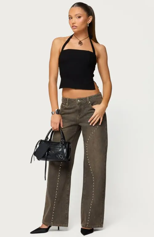 EDIKTED Charliza Studded Low-rise Baggy Jeans