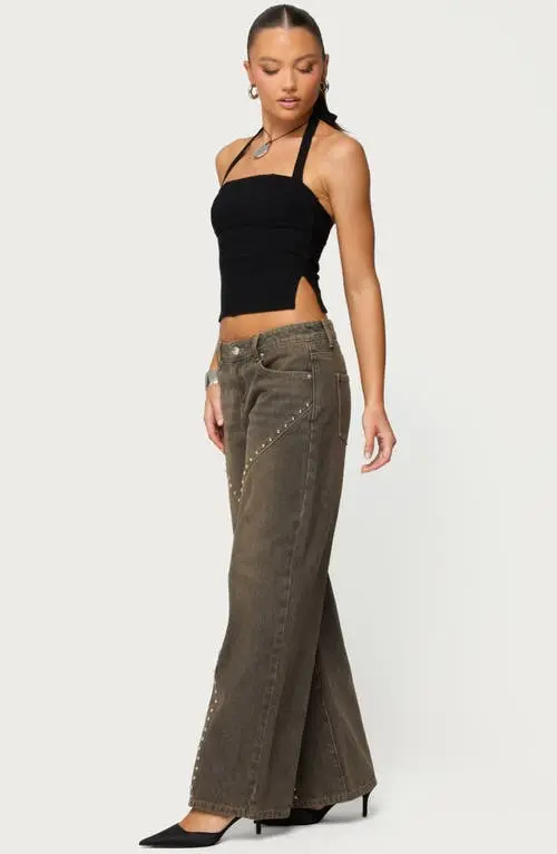 EDIKTED Charliza Studded Low-rise Baggy Jeans