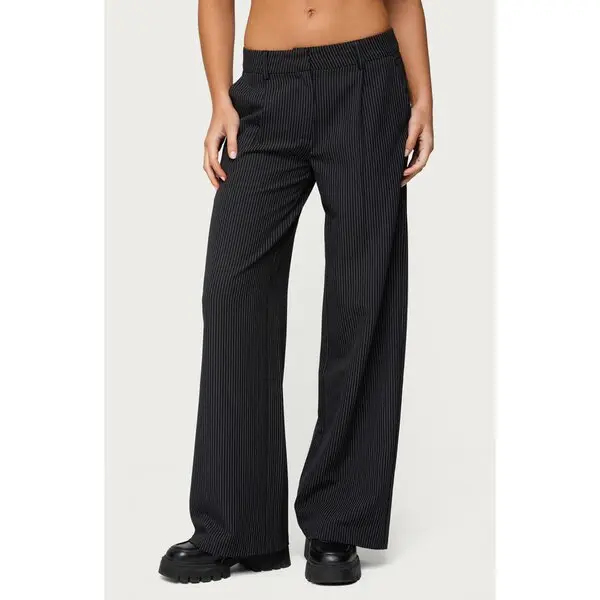 EDIKTED Pinstripe Low-rise Straight-leg Pants